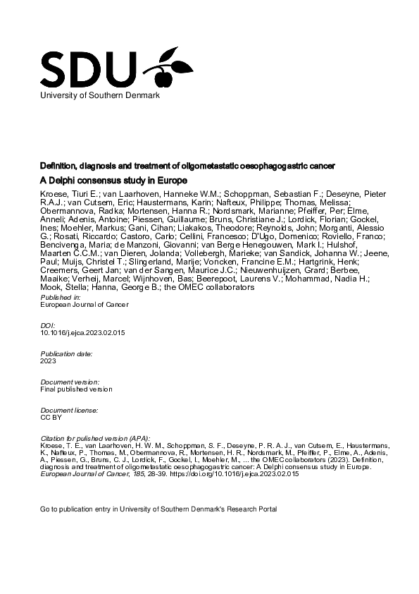 (PDF) Definition, diagnosis and treatment of oligometastatic ...