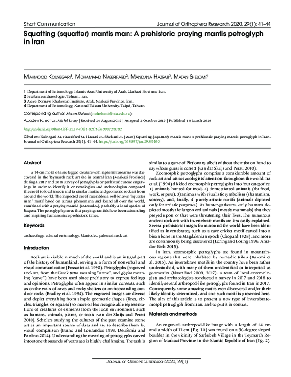 (PDF) Squatting (squatter) mantis man: A prehistoric praying mantis ...