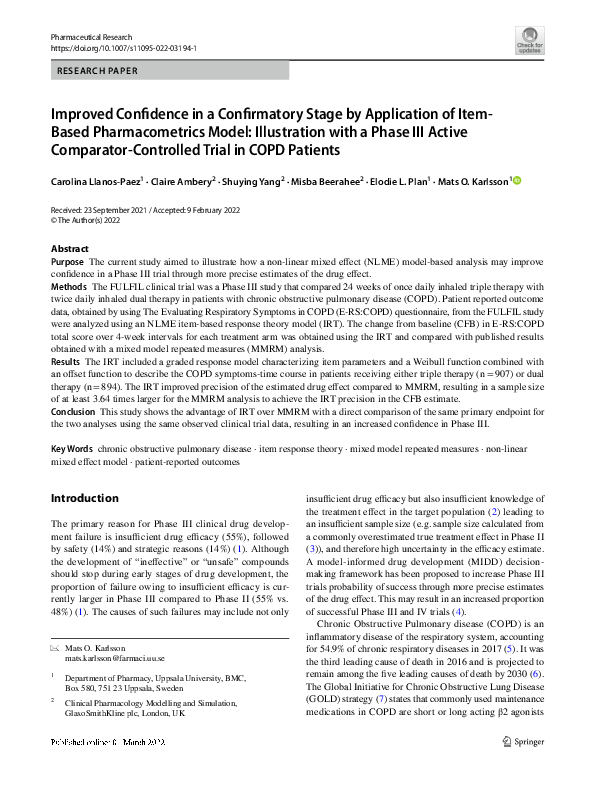 (PDF) Improved Confidence in a Confirmatory Stage by Application of ...