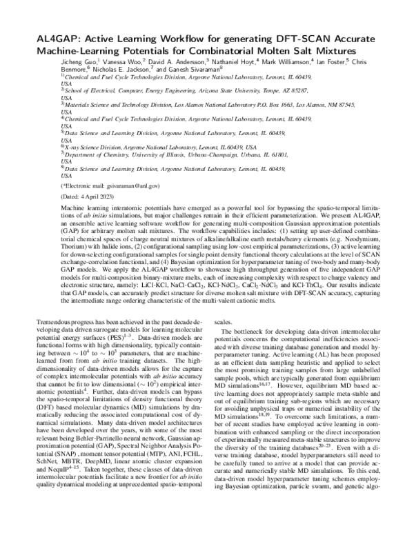 Pdf Al4gap Active Learning Workflow For Generating Dft Scan Accurate