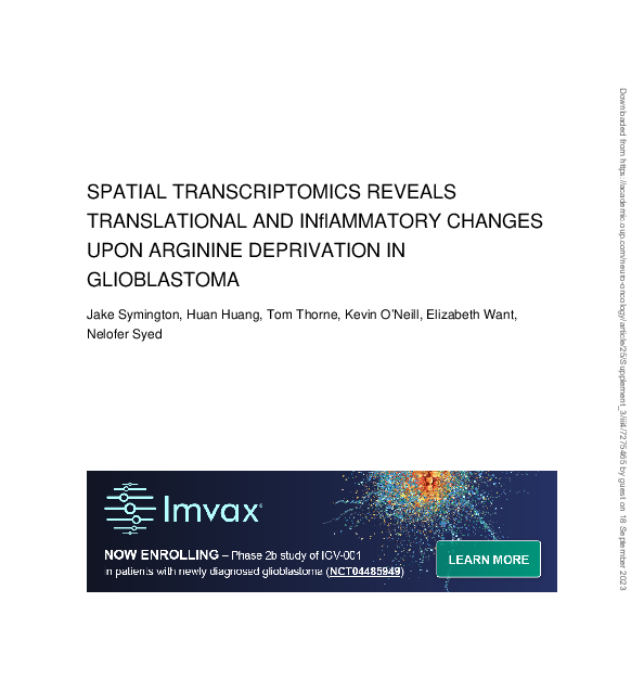 (PDF) SPATIAL TRANSCRIPTOMICS REVEALS TRANSLATIONAL AND INflAMMATORY ...
