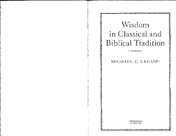 (PDF) Wisdom in Classical and Biblical Tradition