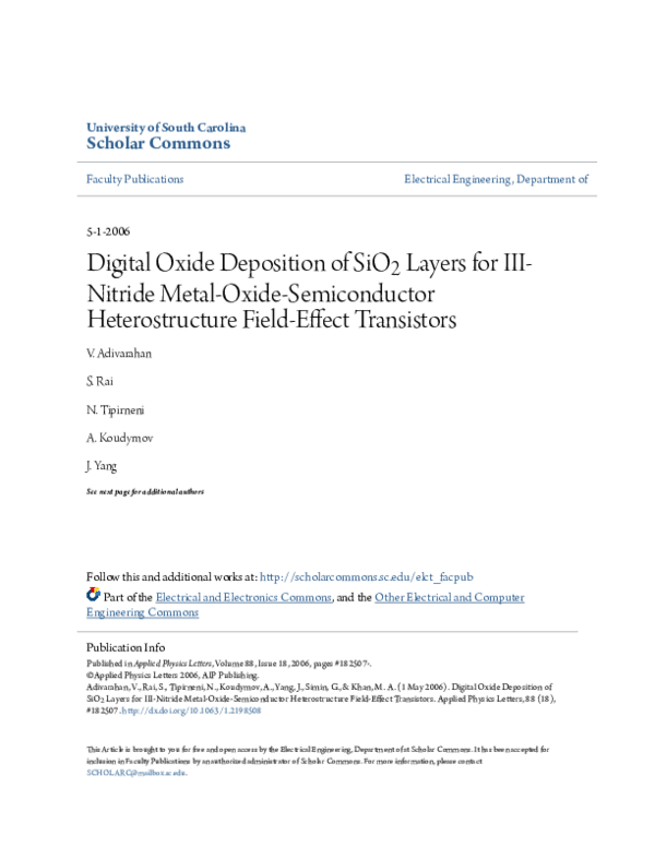 (PDF) Digital oxide deposition of SiO2 layers for III-nitride metal ...