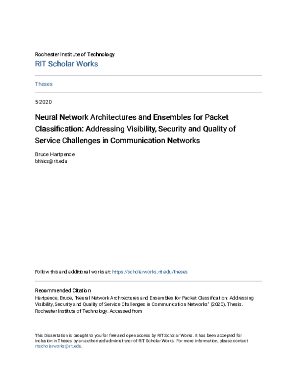 Pdf Neural Network Architectures And Ensembles For Packet Classification Addressing