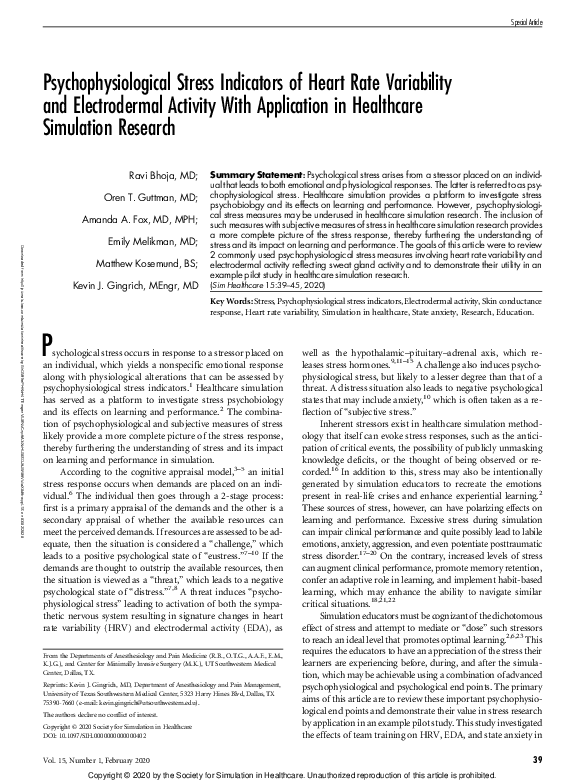 (PDF) Psychophysiological Stress Indicators of Heart Rate Variability ...