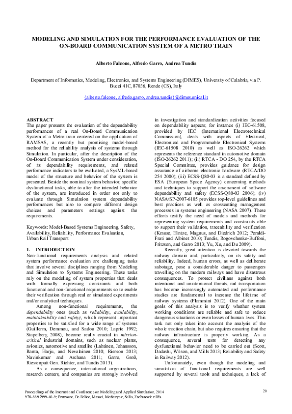 (PDF) Modeling and simulation for the performance evaluation of the on-board communication ...