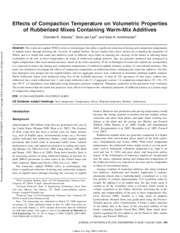 (PDF) Effects of Compaction Temperature on Volumetric Properties of ...