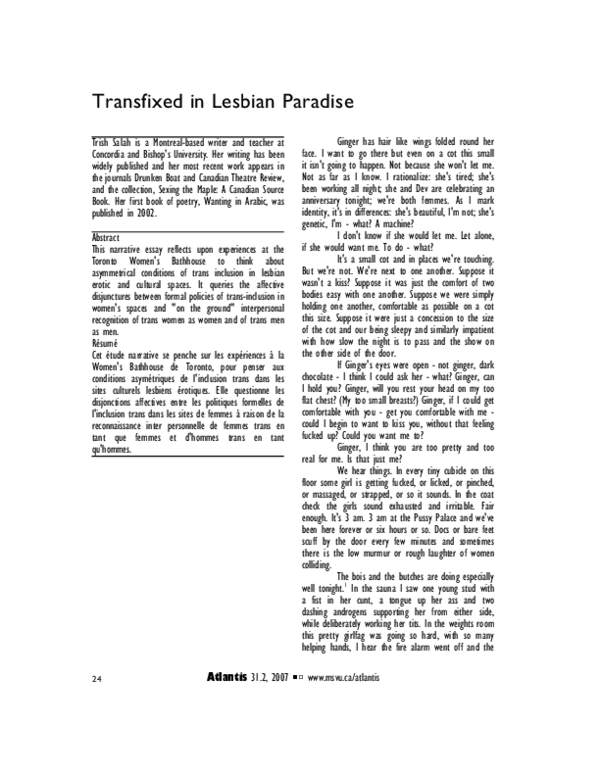 (PDF) Transfixed in Lesbian Paradise