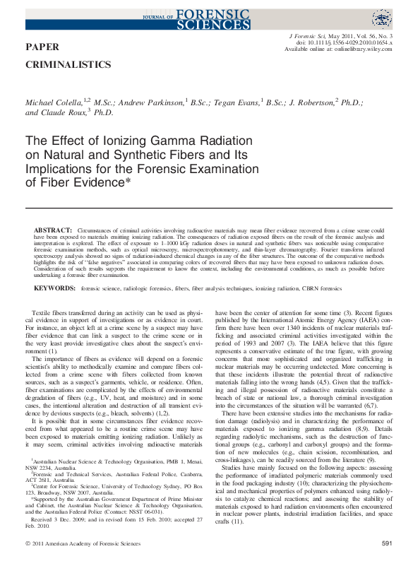 (PDF) The Effect of Ionizing Gamma Radiation on Natural and Synthetic ...
