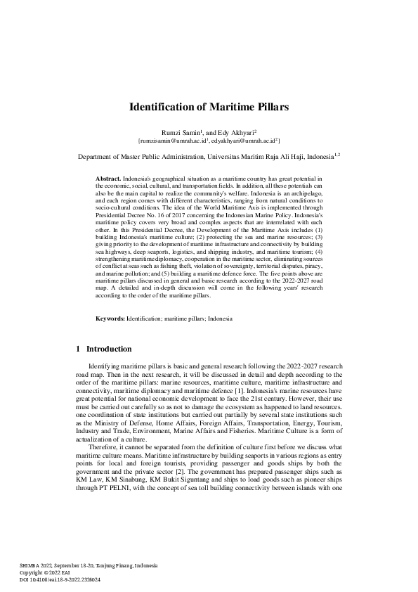 (PDF) Identification of Maritime Pillars