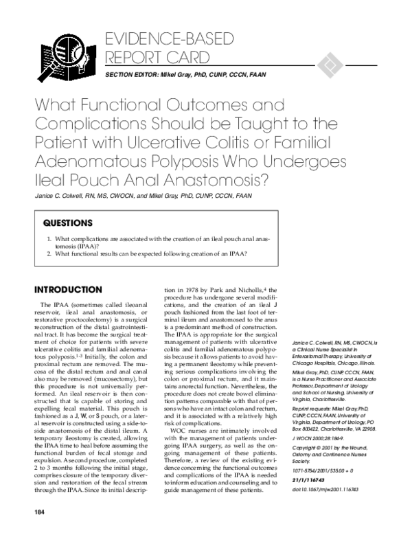 (PDF) What Functional Outcomes and Complications Should be Taught to ...