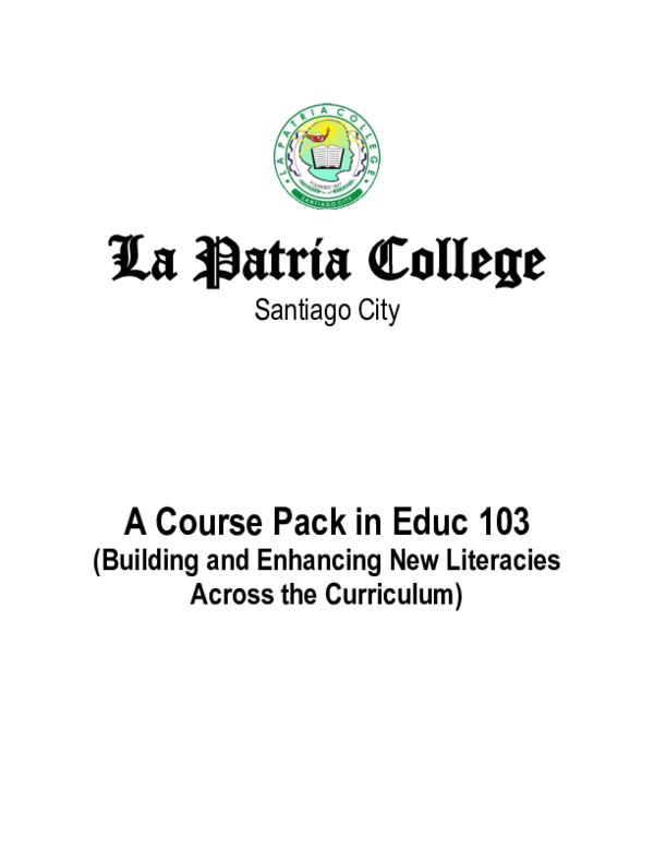 (PDF) EDUC 103 Building and Enchancing New Literacies Across the Curriculum