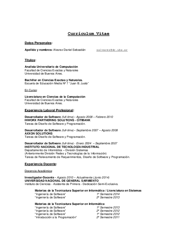 (PDF) Curriculum Vitae Datos Personales | Jorge Zambrano - Academia.edu