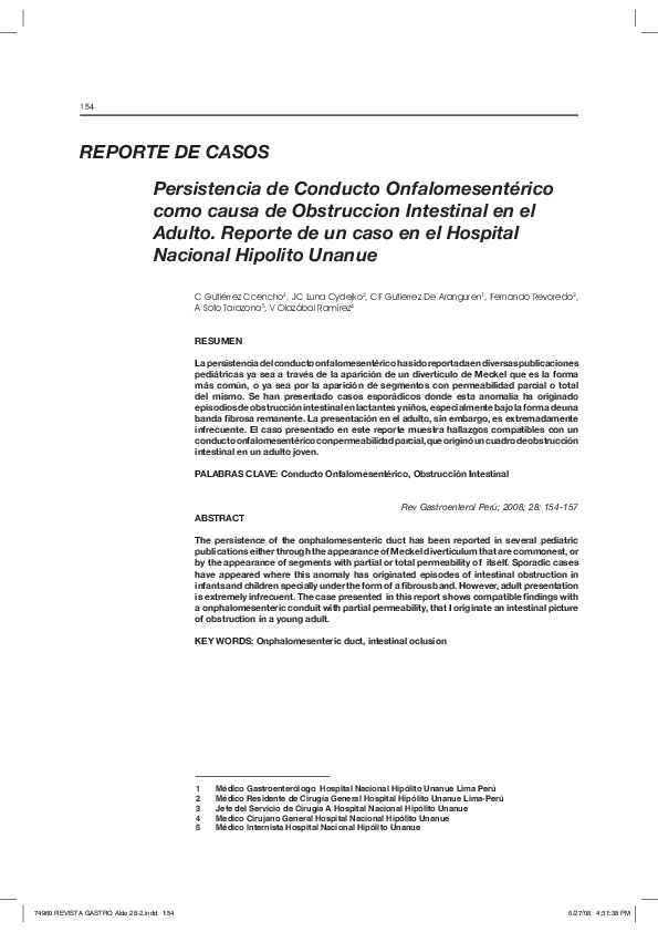 (PDF) Persistencia de Conducto Onfalomesentérico como causa de ...