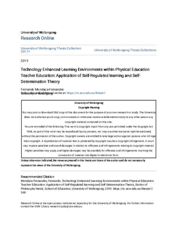 (PDF) Technology Enhanced Learning Environments within Physical Education Teacher Education ...
