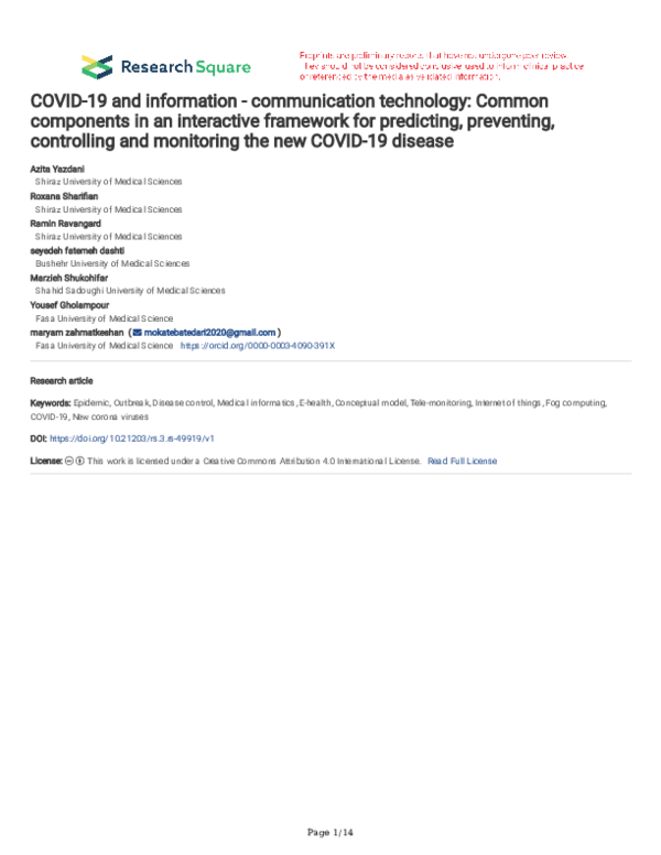 (PDF) COVID-19 and information - communication technology: Common ...