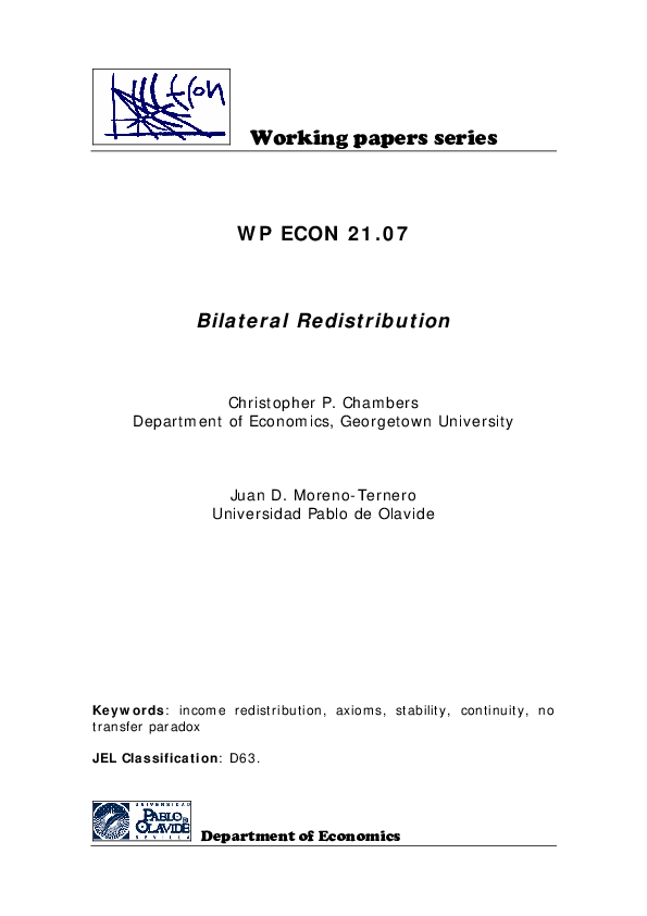 (PDF) Bilateral redistribution