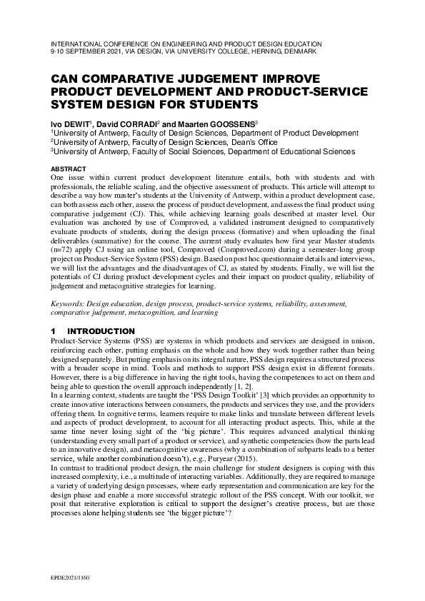 (PDF) Can Comparative Judgement Improve Product Development and Product ...