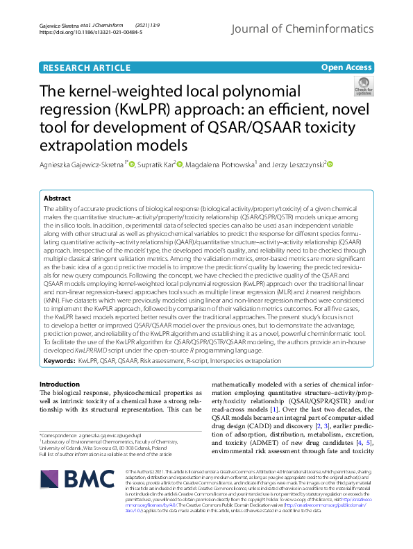 (PDF) The kernel-weighted local polynomial regression (KwLPR) approach: an efficient, novel tool ...