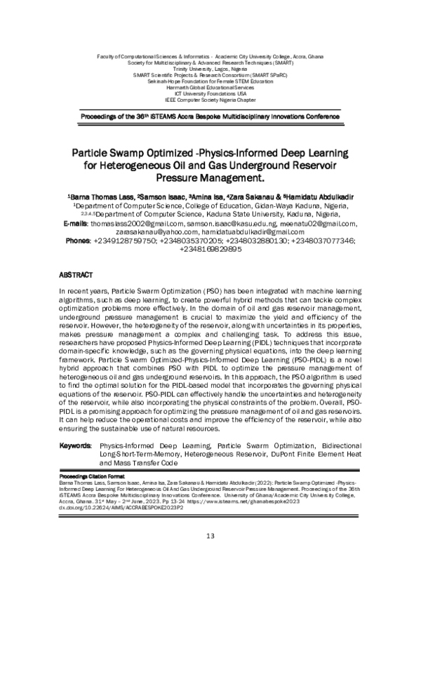 (PDF) Particle Swamp Optimized -Physics-Informed Deep Learning for ...