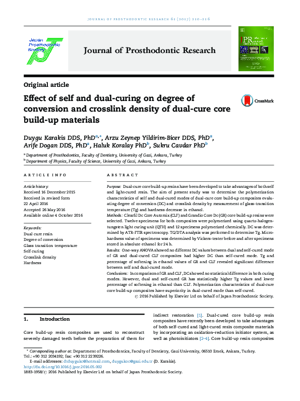 (PDF) Effect of self and dual-curing on degree of conversion and ...