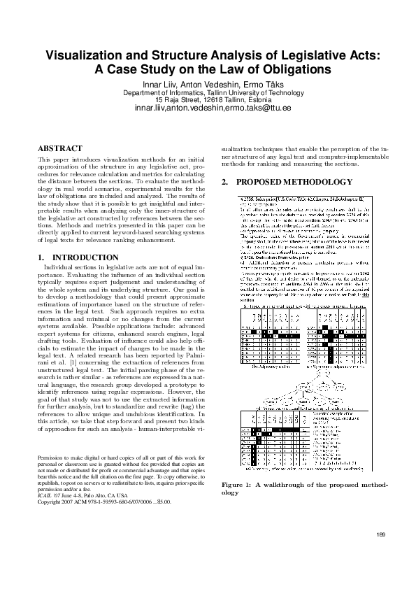 (PDF) Visualization and structure analysis of legislative acts