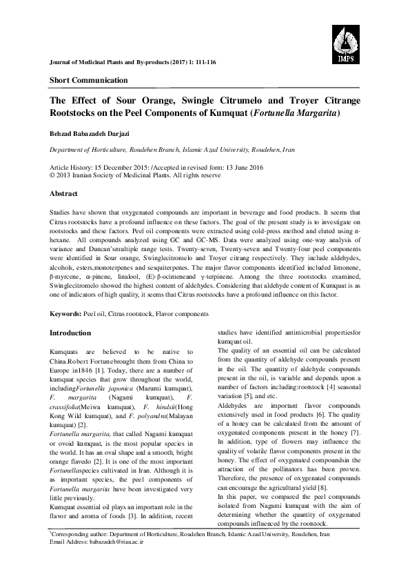 (PDF) The Effect of Sour Orange, Swingle Citrumelo and Troyer Citrange ...
