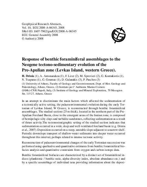 (PDF) Response of benthic foraminiferal assemblages to the Neogene ...