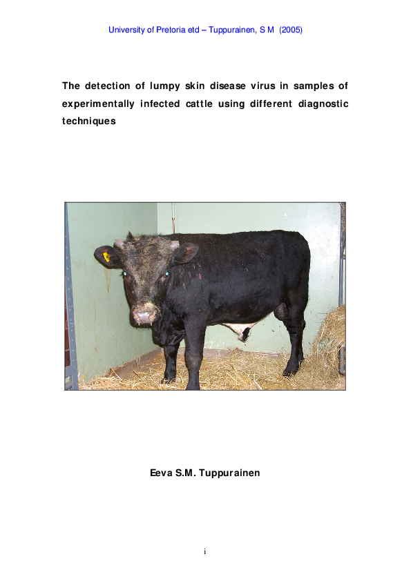 (PDF) The detection of lumpy skin disease virus in samples of experimentally infected cattle ...