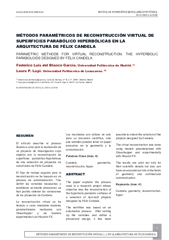 (PDF) Parametric methods for virtual reconstruction. The hyperbolic paraboloids designed by ...