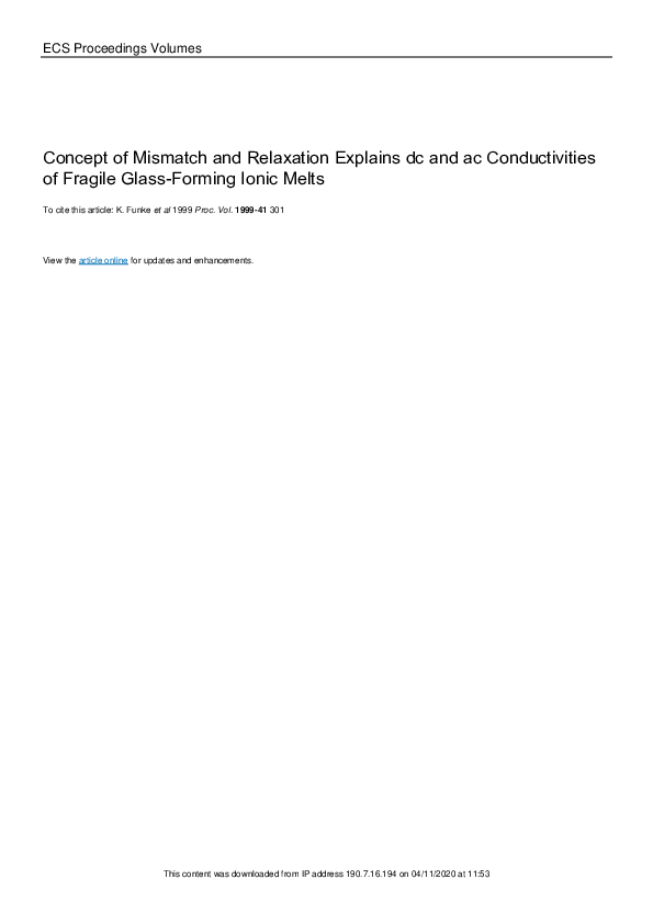 (PDF) Concept of Mismatch and Relaxation Explains DC and AC ...