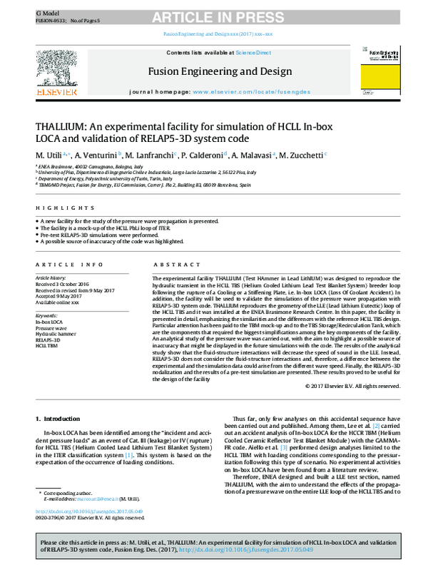 (PDF) THALLIUM: An experimental facility for simulation of HCLL In-box ...