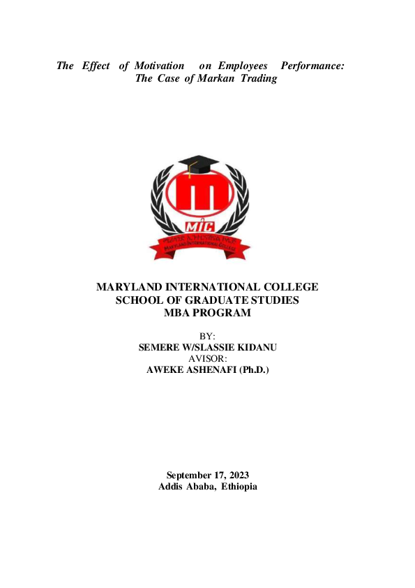 (PDF) The Effect of Motivation on Employees Performance: The Case of ...