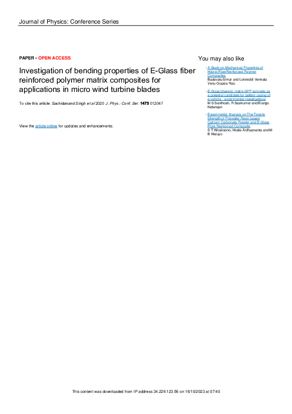 Pdf Investigation Of Bending Properties Of E Glass Fiber Reinforced Polymer Matrix Composites