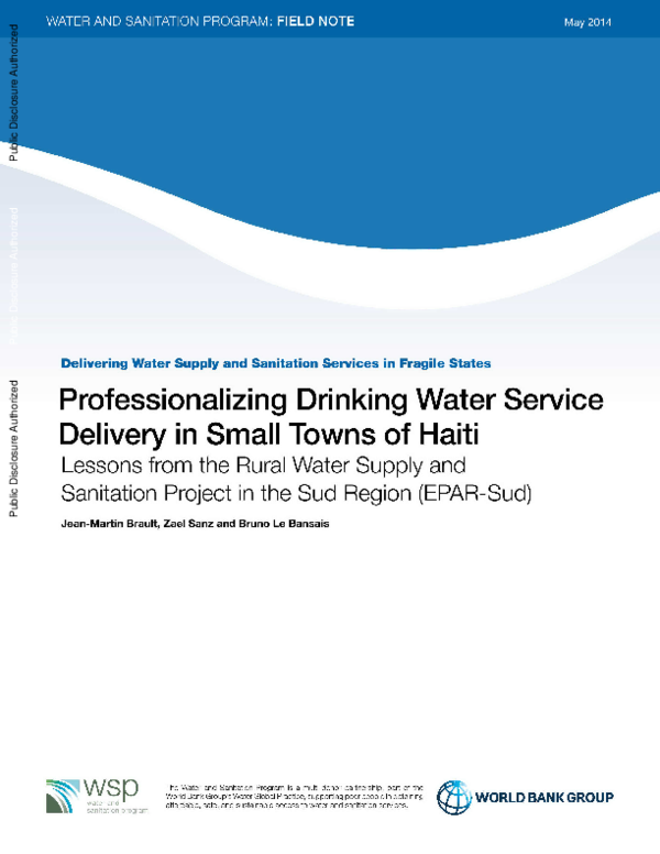 (PDF) Professionalizing Drinking Water Service Delivery in Small Towns ...
