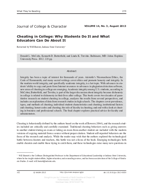 (PDF) Cheating in College: Why Students Do It and What Educators Can Do ...