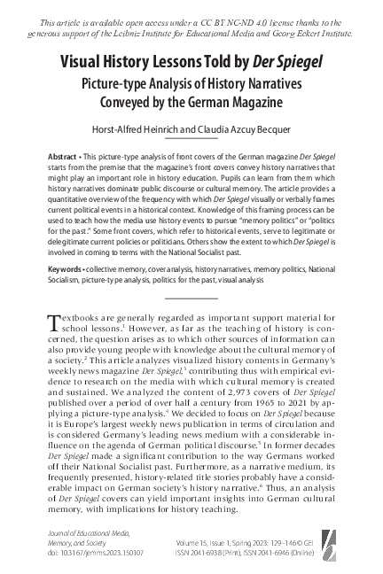 (PDF) Visual History Lessons Told by Der Spiegel