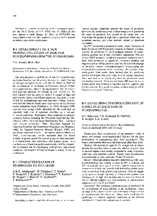 (PDF) Characterization of prodromes to psychosis | Erkka Syvälahti ...