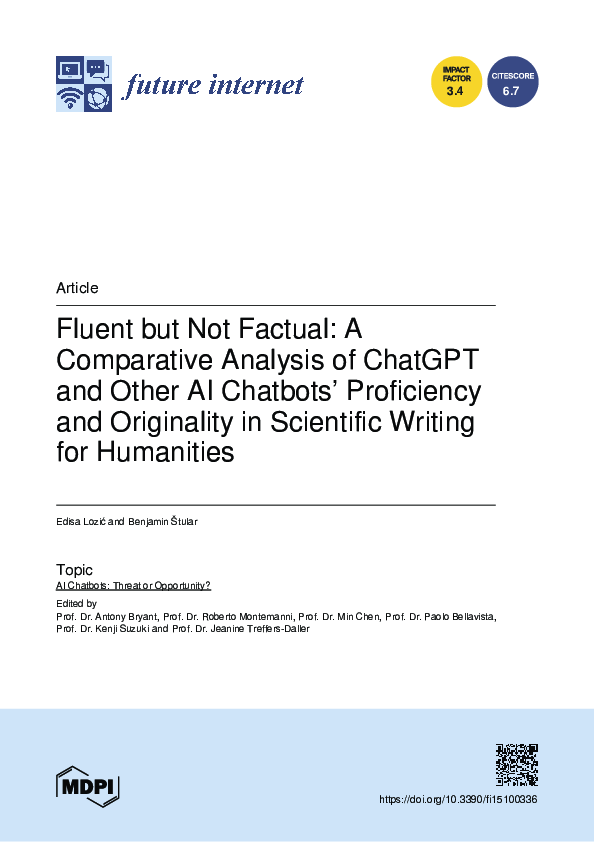 Pdf Fluent But Not Factual A Comparative Analysis Of Chatgpt And Other Ai Chatbots