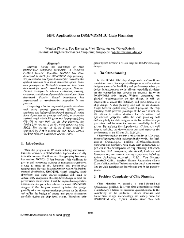 (PDF) HPC application in DSM/VDSM IC chip planning
