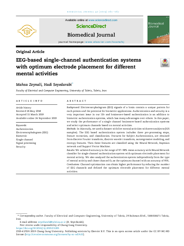 (PDF) EEG-based single-channel authentication systems with optimum electrode placement for ...