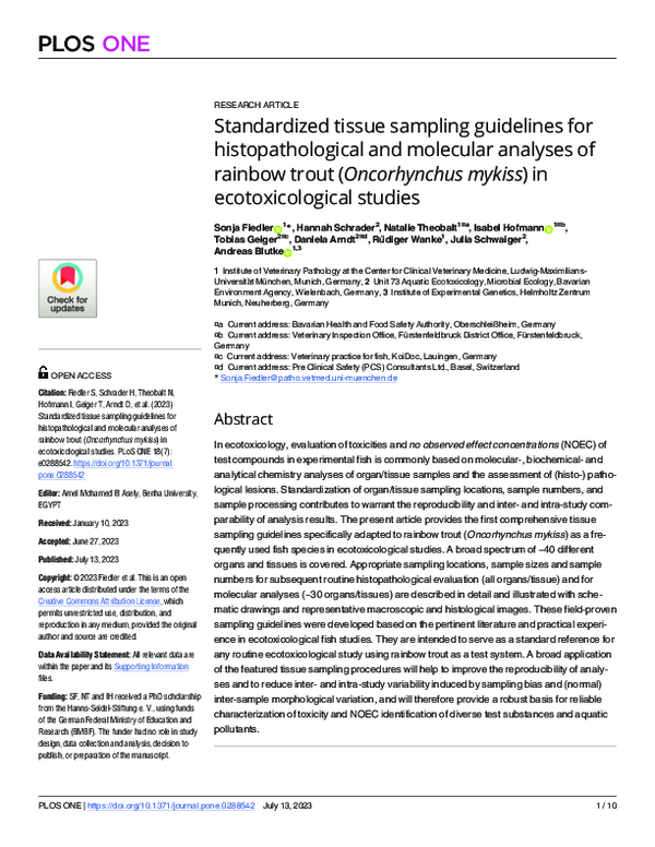 (PDF) Standardized tissue sampling guidelines for histopathological and ...