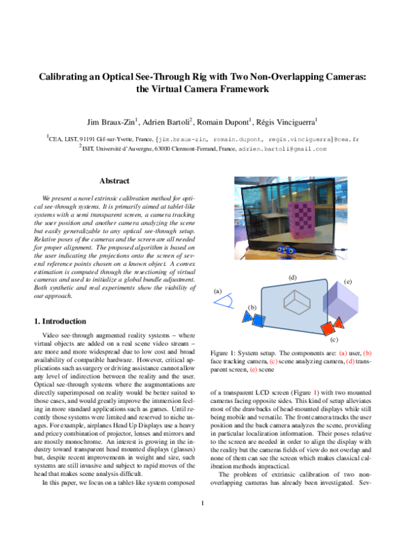 (PDF) Calibrating an Optical See-Through Rig with Two Non-overlapping Cameras: The Virtual ...