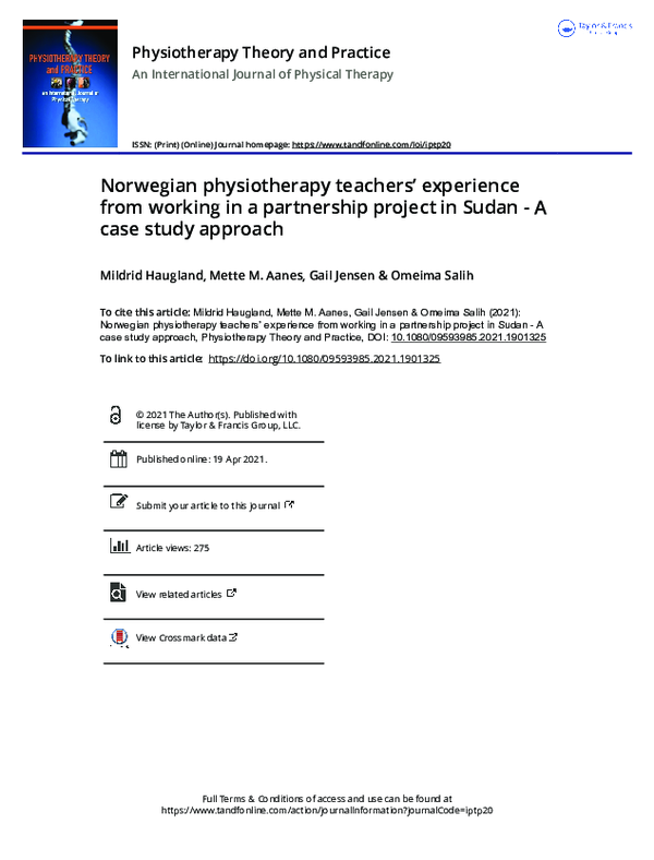 (PDF) Norwegian physiotherapy teachers’ experience from working in a ...