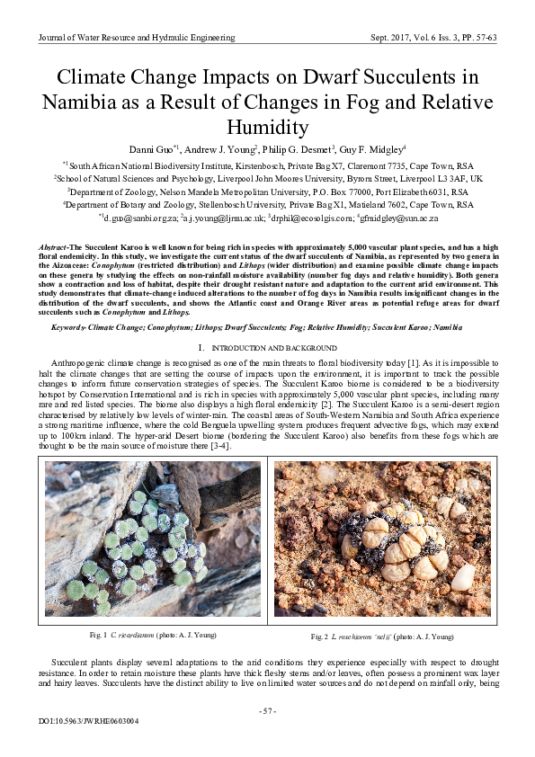 (PDF) Climate Change Impacts on Dwarf Succulents in Namibia as a Result ...