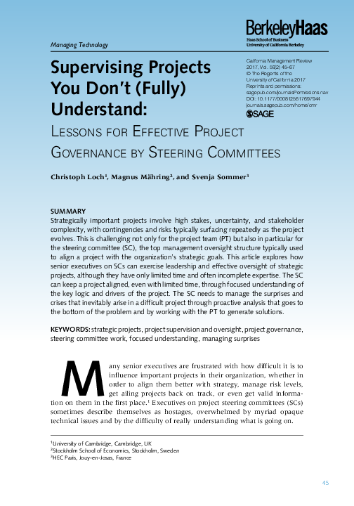 (PDF) Supervising Projects You Don’t (Fully) Understand