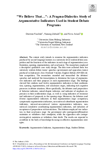 (PDF) "We Believe That…": A Pragma-Dialectics Study of Argumentative ...