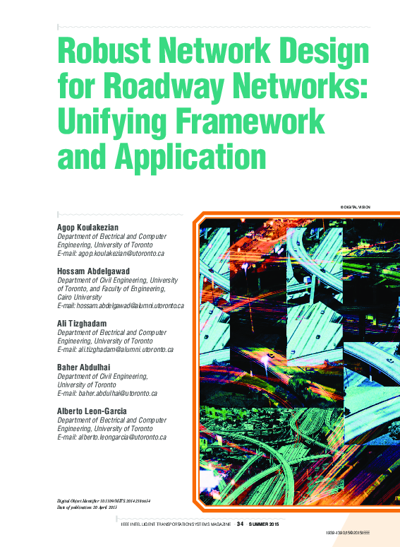 (PDF) Robust Network Design for Roadway Networks: Unifying Framework and Application