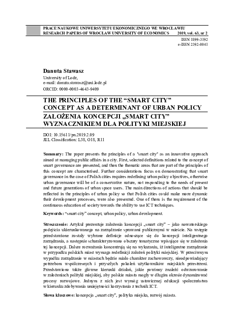 (PDF) The principles of the “smart city” concept as a determinant of ...