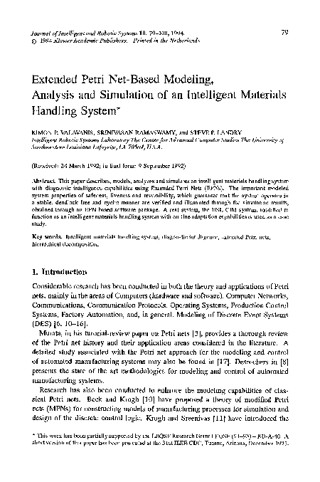 (PDF) Extended Petri net-based modeling, analysis and simulation of an intelligent materials ...